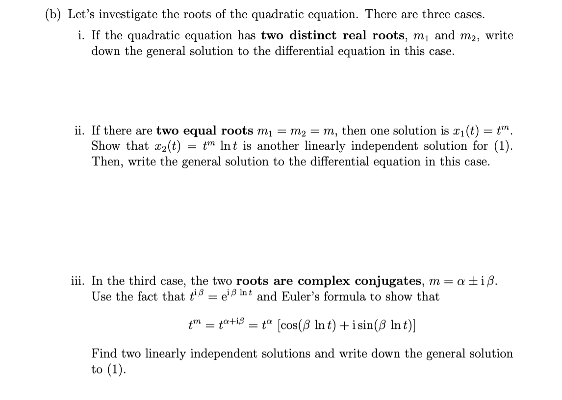 Solved Second-order linear differential equations with given | Chegg.com