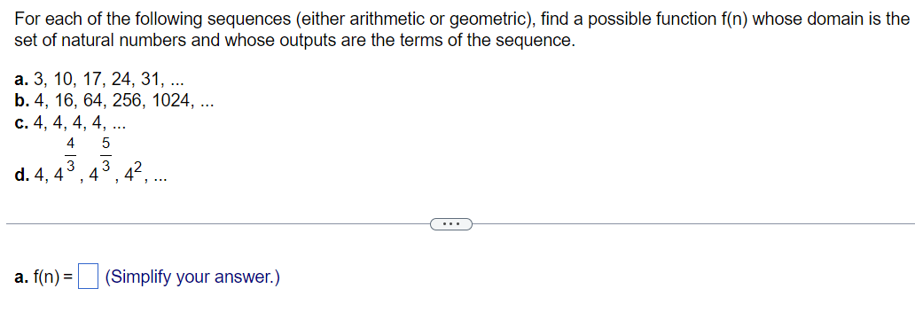 Solved For each of the following sequences (either | Chegg.com