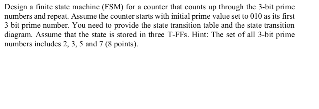 Solved Design a finite state machine (FSM) for a counter | Chegg.com