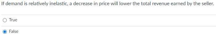 Solved If demand is relatively inelastic, a decrease in | Chegg.com