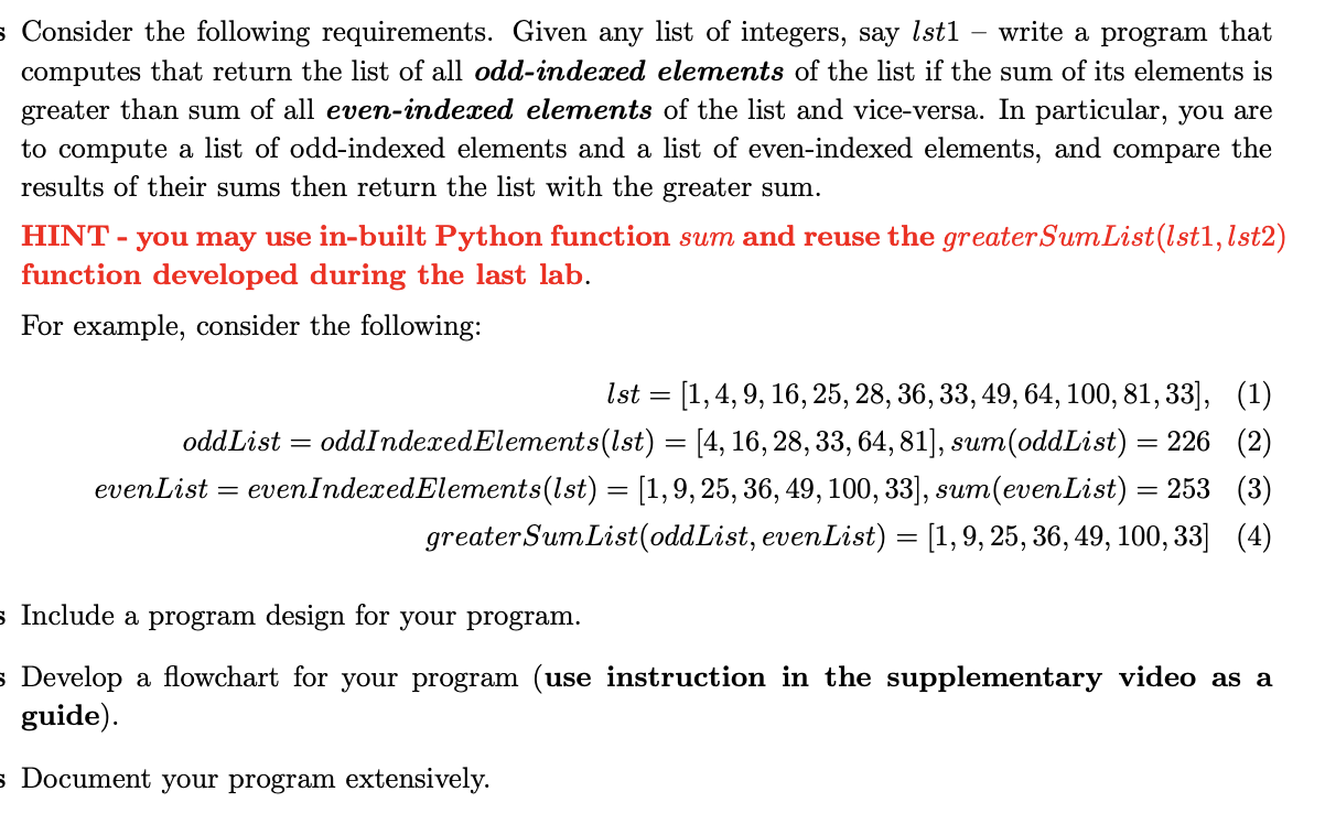 Solved 5 Consider the following requirements. Given any list | Chegg.com