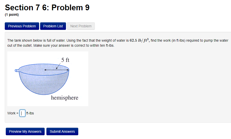 Solved Section 7 6: Problem 9 (1 point) Previous Problem | Chegg.com
