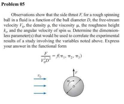 Solved Problem 05 Observations show that the side thrust F, | Chegg.com