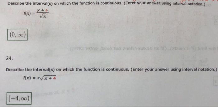 Solved Describe the interval(s) on which the function is | Chegg.com