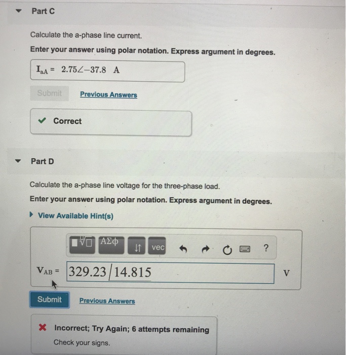 Solved Problem 3 A balanced, three-phase circuit is | Chegg.com