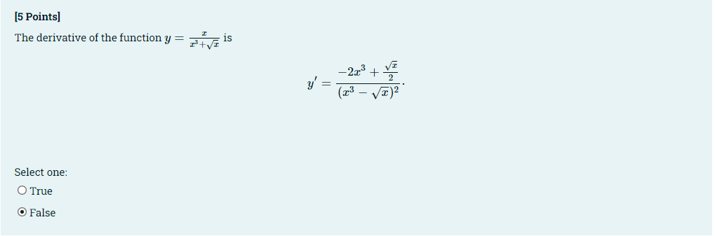 Solved f(x)=7sinx+cosx then f′(x)=−sinx+7cosx. Select one: | Chegg.com