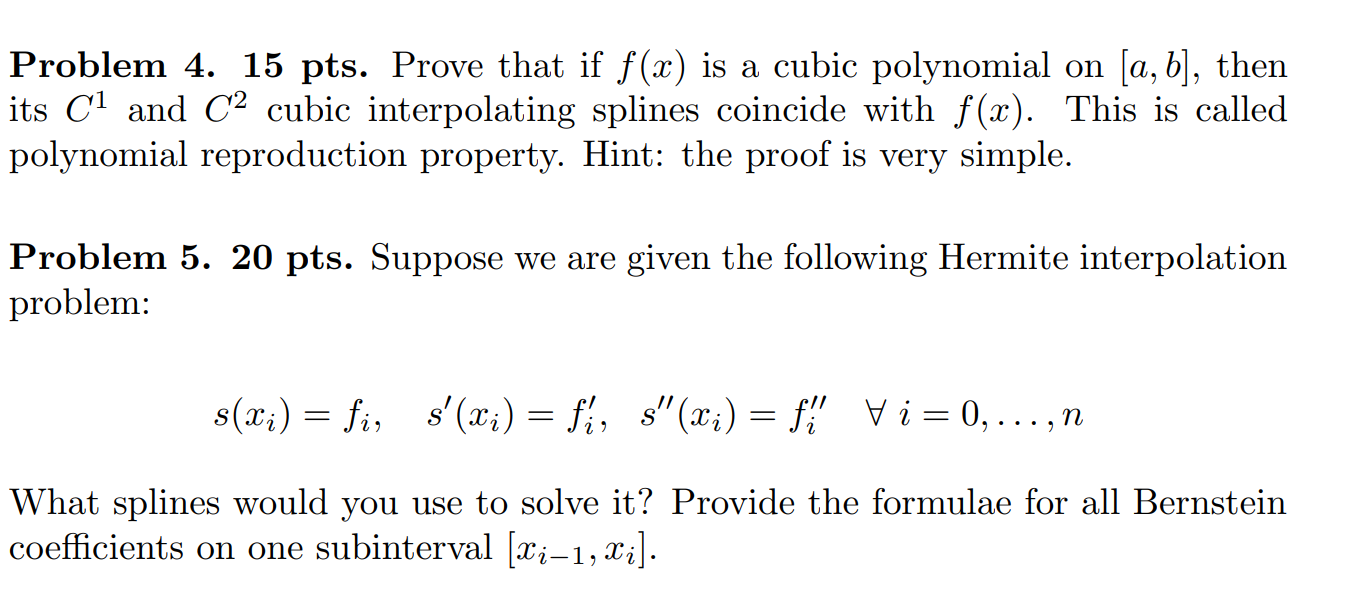 Solved Problem 4. 15 pts. Prove that if f(x) is a cubic | Chegg.com