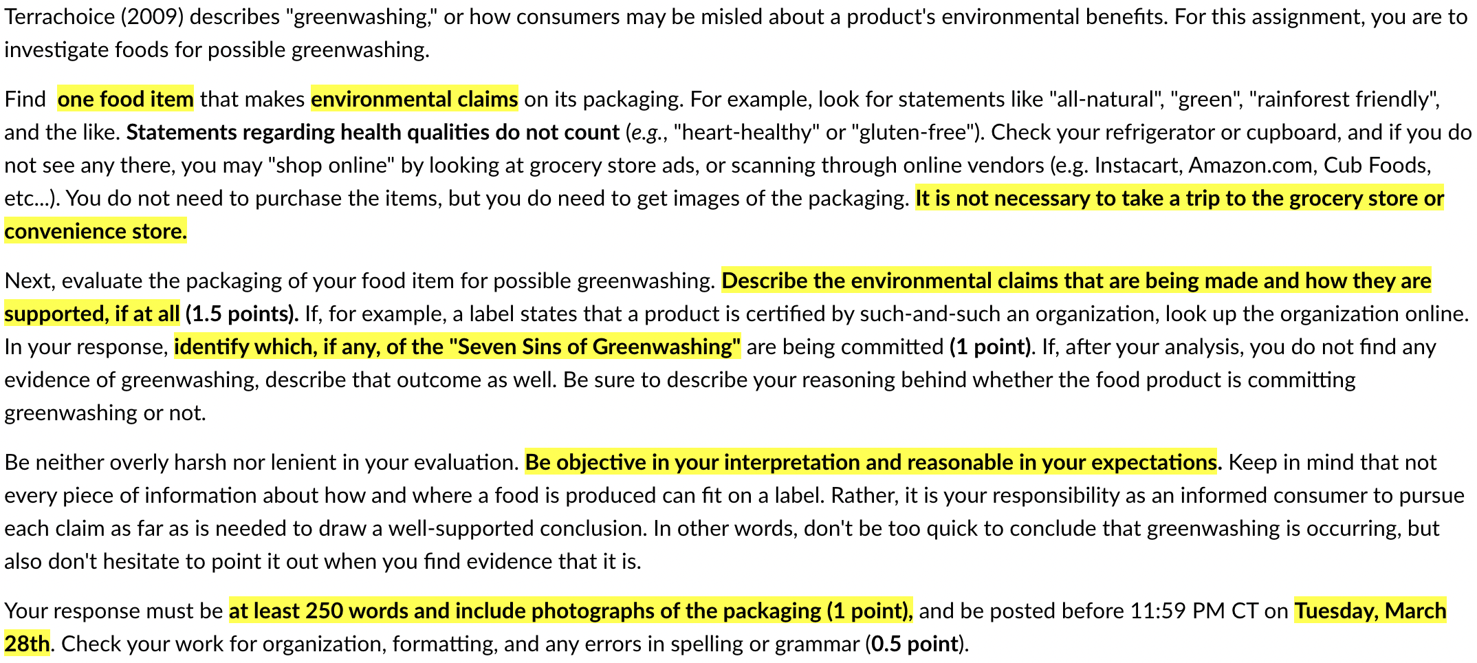 Solved Terrachoice (2009) describes "greenwashing," or how | Chegg.com