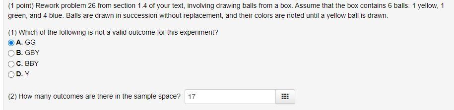 Solved (1 point) Rework problem 26 from section 1.4 of your | Chegg.com