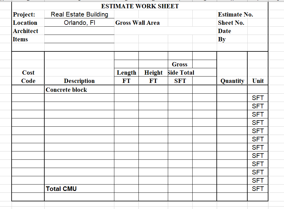 Solved Part I -Masonry Homework-Real State Building: (90%) | Chegg.com