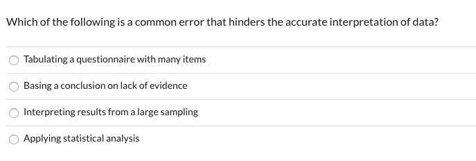 Solved Which of the following is a common error that hinders | Chegg.com
