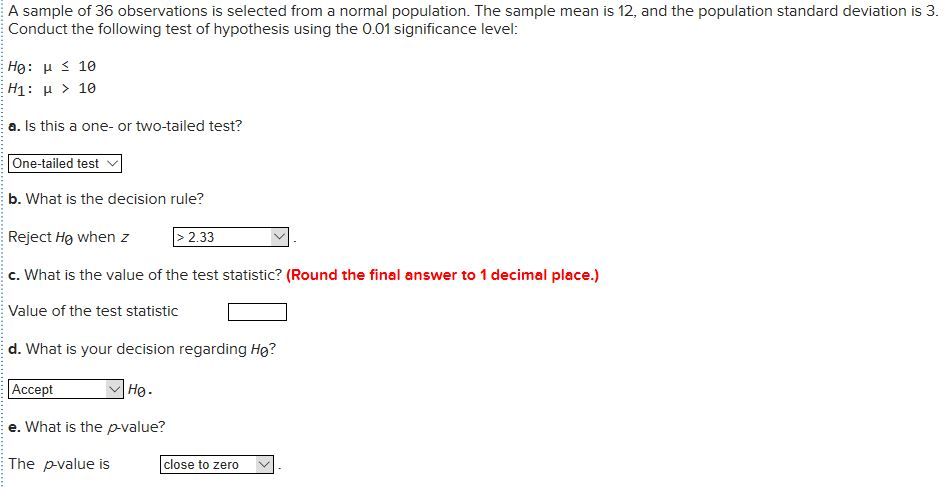 Solved A sample of 36 observations is selected from a normal | Chegg.com