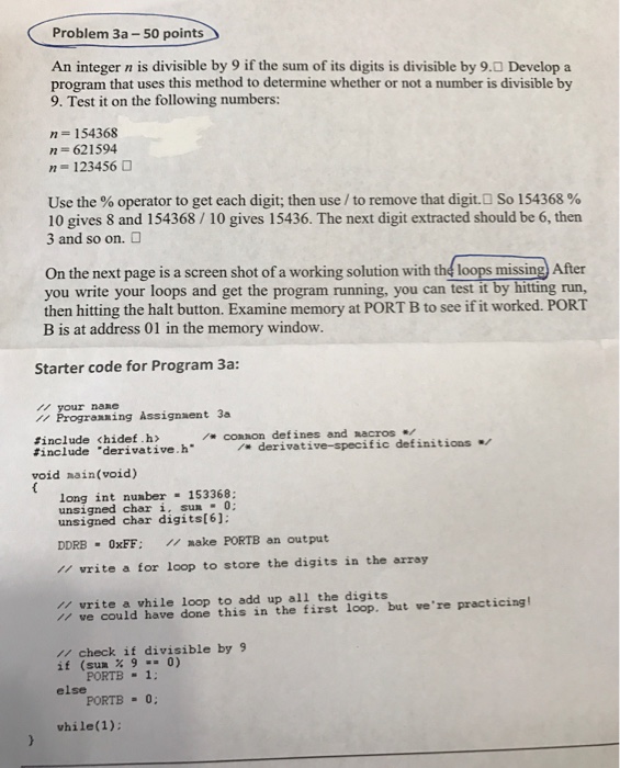 Solved An integer n is divisible by 9 if the sum of its | Chegg.com