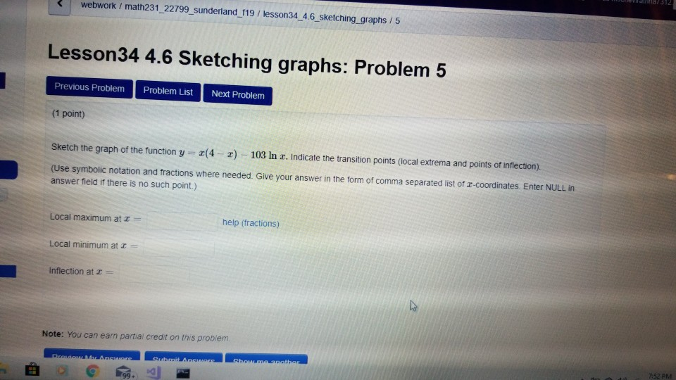 Solved webwork / math231_22799_sunderland_f19 / lesson34_4.6 | Chegg.com