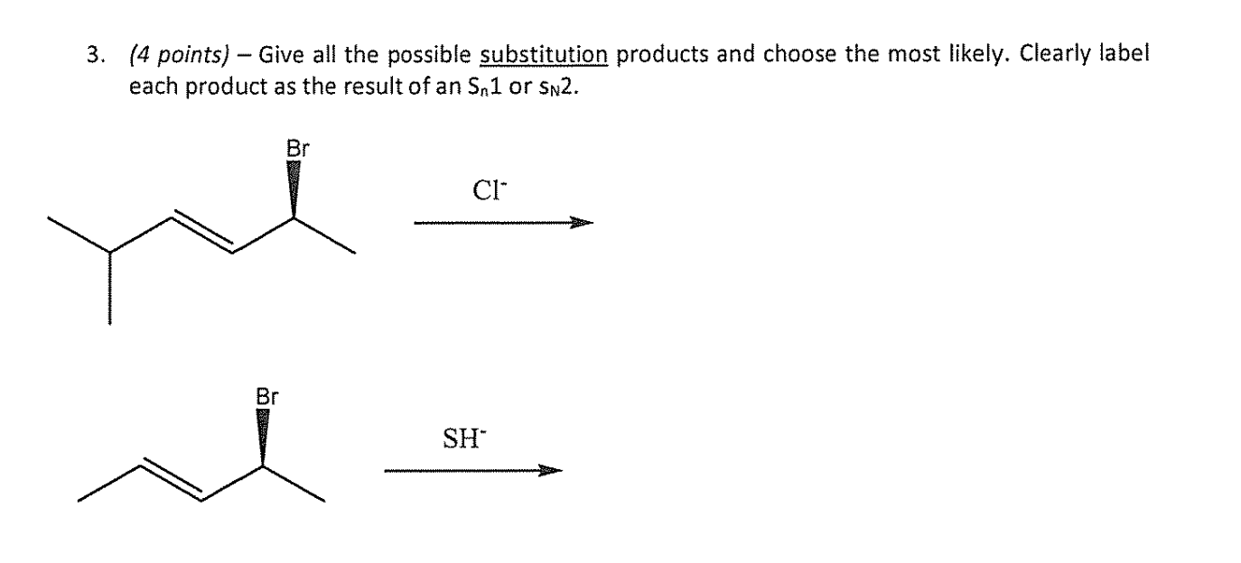 Solved 3. (4 points) - Give all the possible substitution | Chegg.com