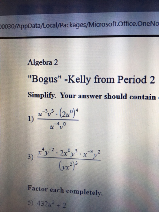 Solved 00030/AppData/Local/Packages/Microsoft.Office.OneNo | Chegg.com
