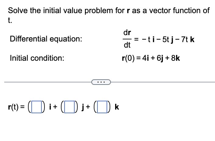 Solved Solve the initial value problem for r as a vector | Chegg.com