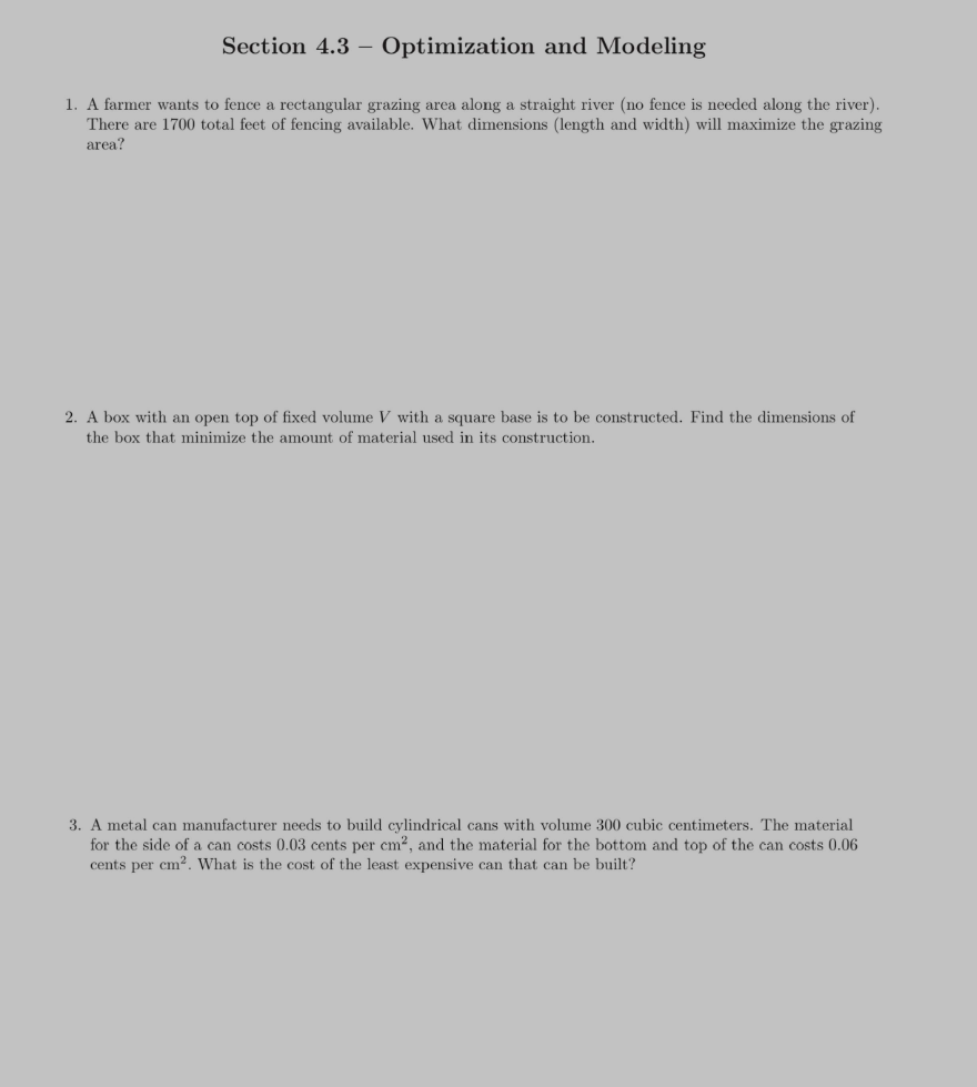 Solved Section 4.3 - Optimization and Modeling 1. A farmer | Chegg.com