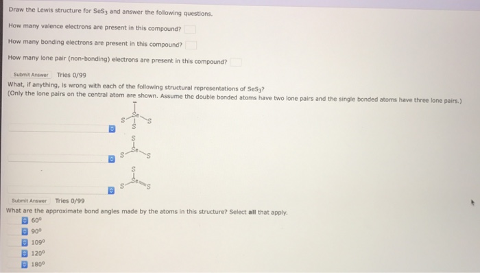 Solved Draw the Lewis structure for SeS_3 and answer the | Chegg.com