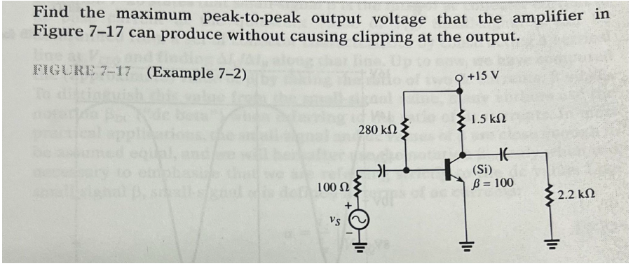 Solved Find the maximum peak-to-peak output voltage that the | Chegg.com