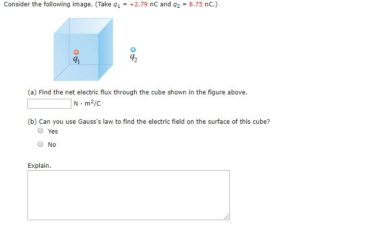 Solved Consider the following image. (Take q1 = +2.79 nC and | Chegg.com
