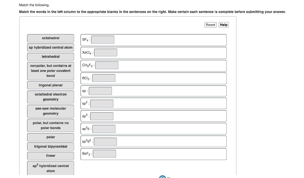 Match the following. Match the words in the left | Chegg.com
