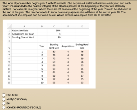 Solved The local alpaca rancher begins year 1 with 80 | Chegg.com