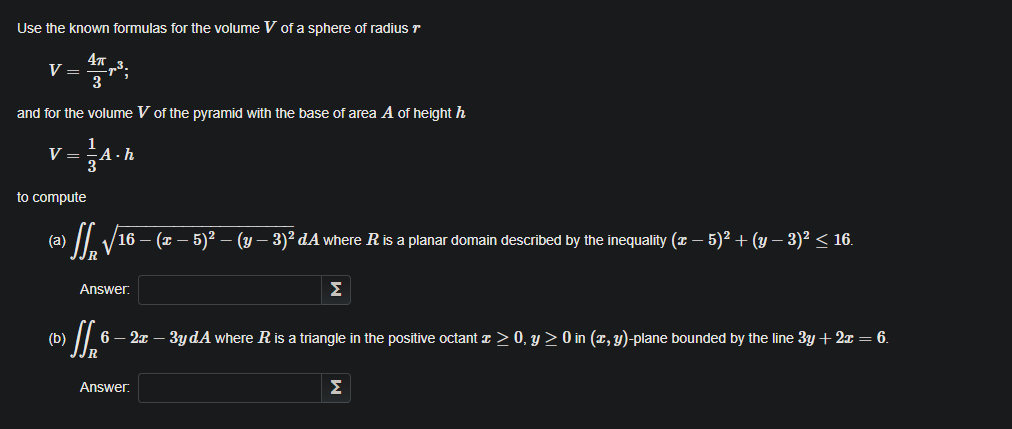 Solved Use the known formulas for the volume V of a sphere | Chegg.com