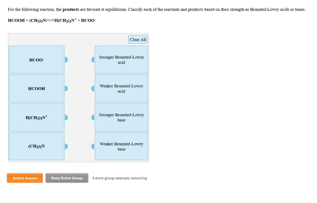 Solved For the following reaction, the products are favored | Chegg.com