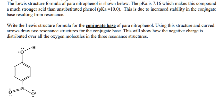 Solved The Lewis structure formula of para nitrophenol is | Chegg.com