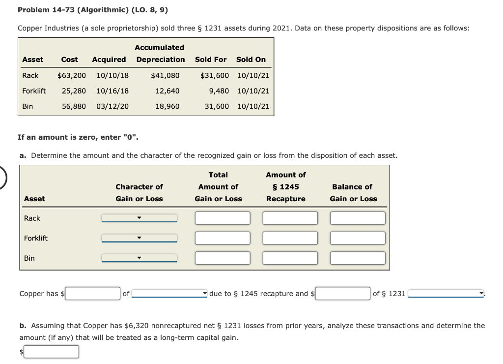 Solved Problem 14-73 (Algorithmic) (LO. 8, 9) Copper | Chegg.com Solved Problem 14-73 (Algorithmic) (LO. 8, 9) Copper | Chegg.com