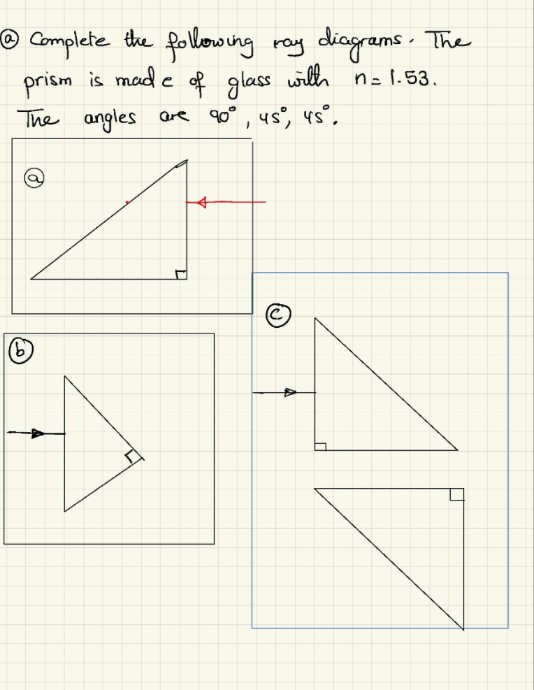 Solved Complete the following ray diagrams. the prism is | Chegg.com