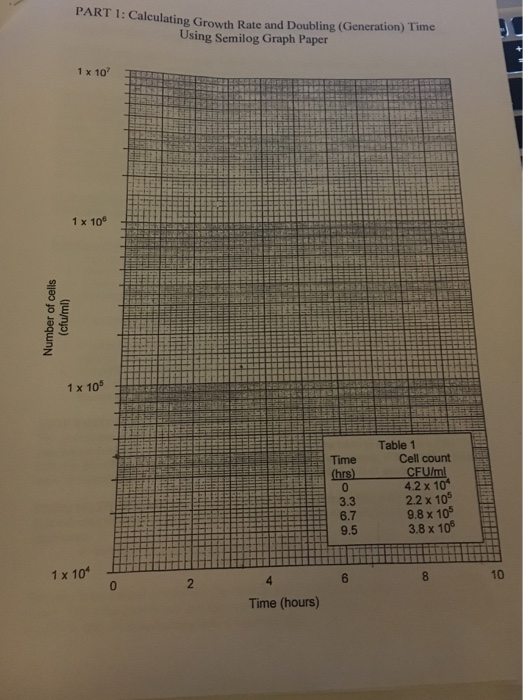 Solved DETERMINING THE GENERATION TIME 1) Plot the data | Chegg.com