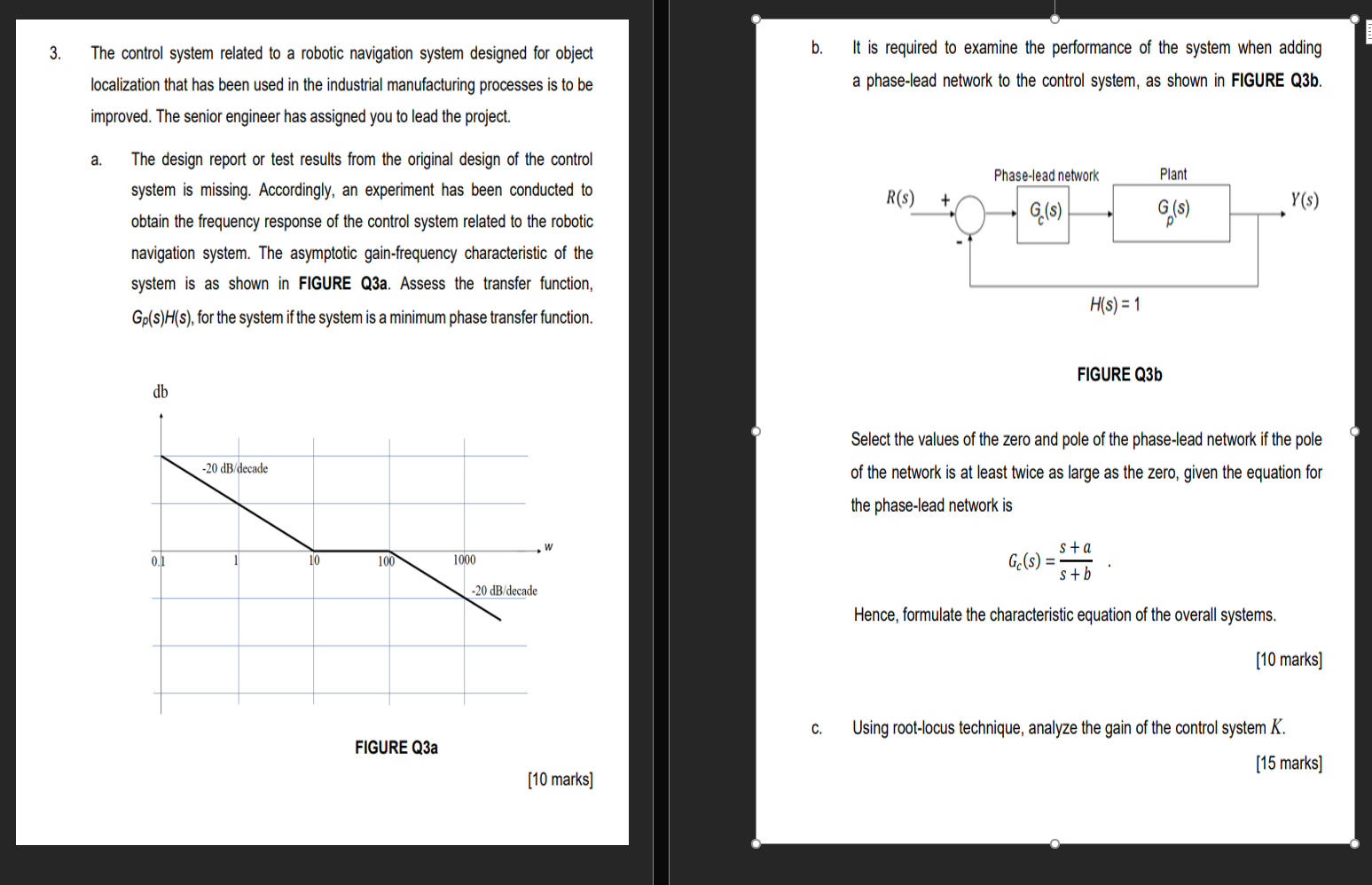 Solved 3. b. The control system related to a robotic | Chegg.com
