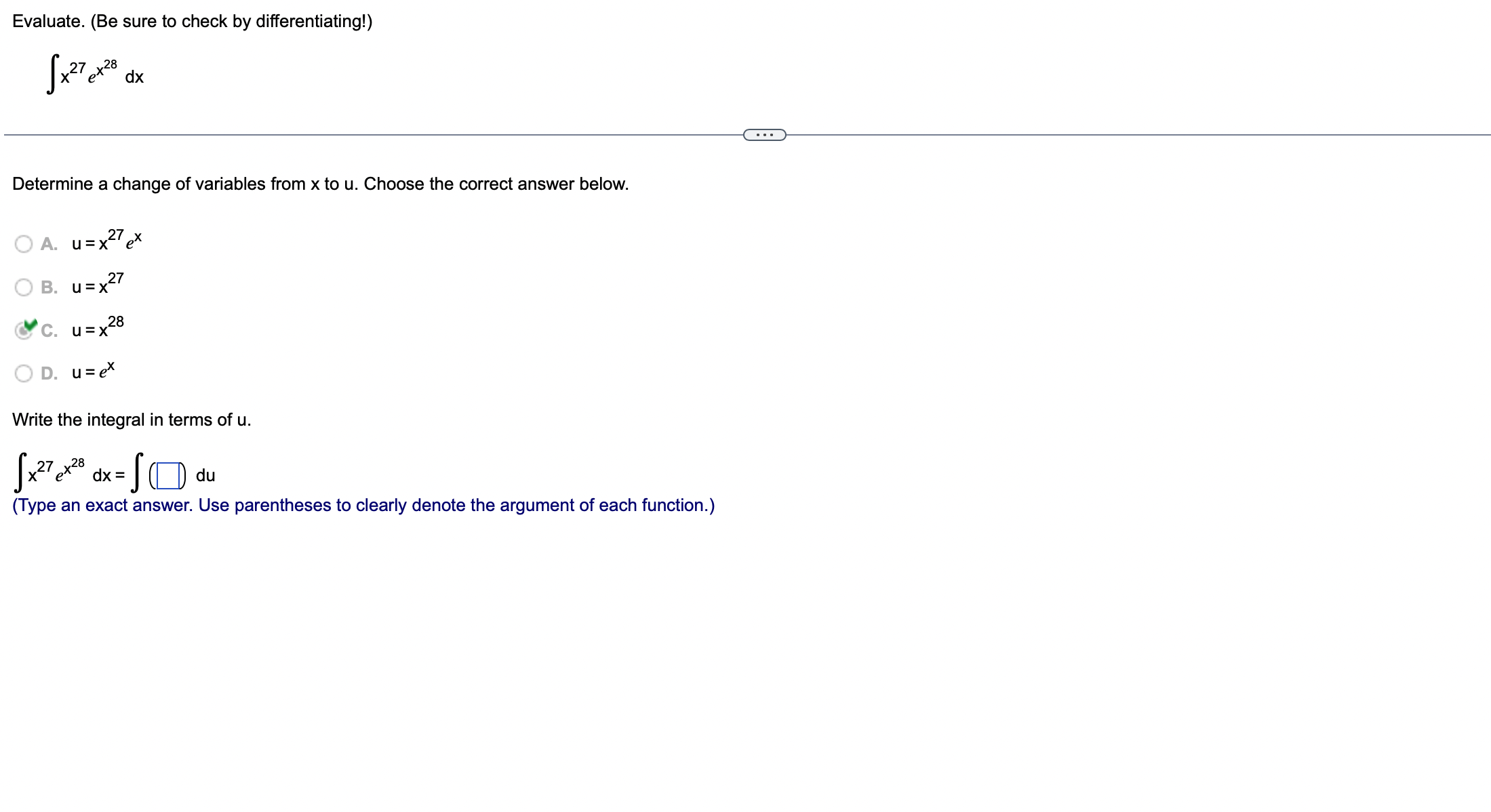 Solved Evaluate. (Be sure to check by differentiating!) | Chegg.com