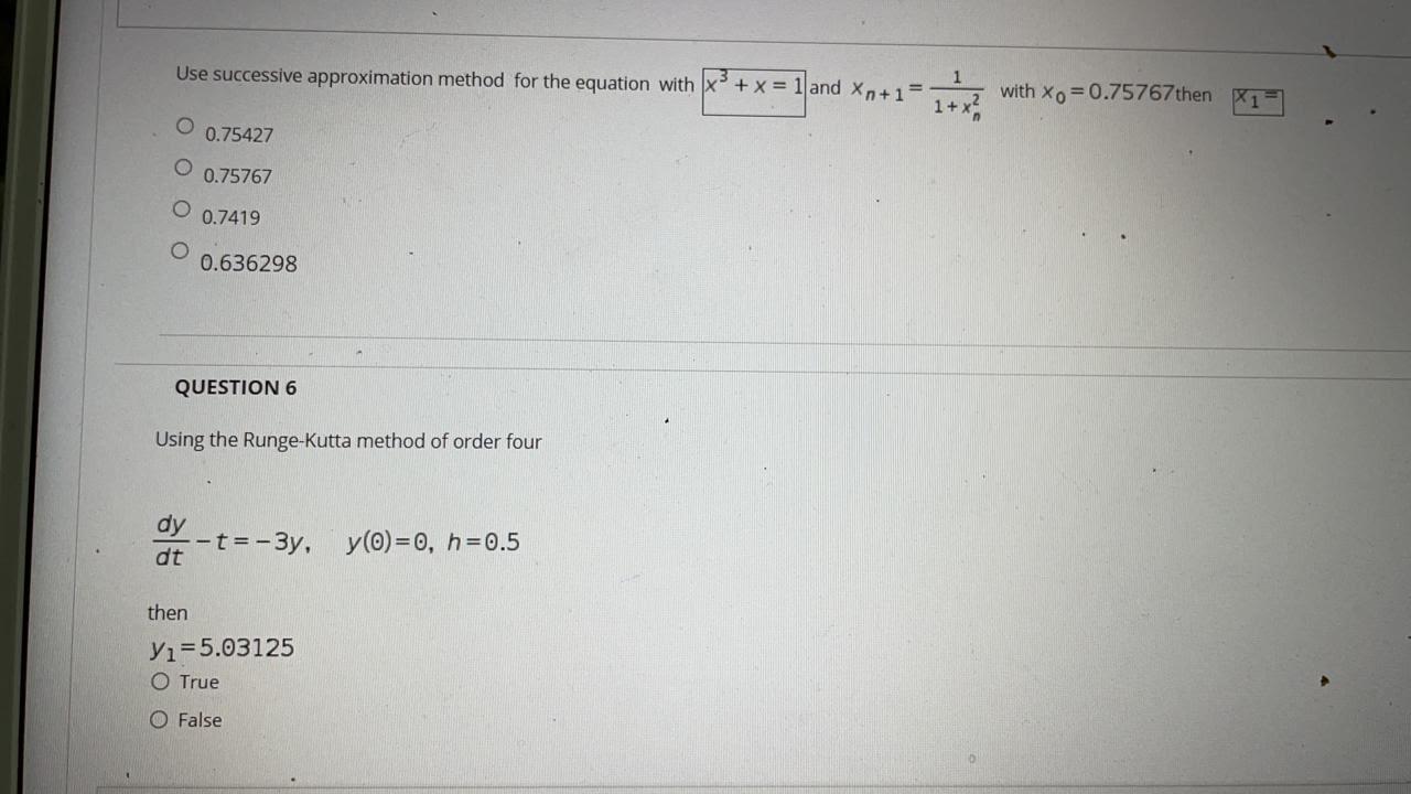 Solved Use successive approximation method for the equation | Chegg.com