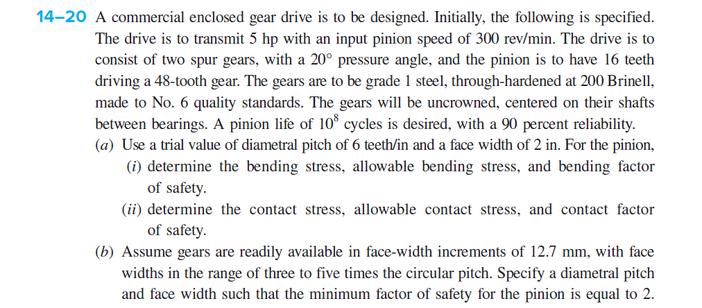 Solved -20 A commercial enclosed gear drive is to be | Chegg.com