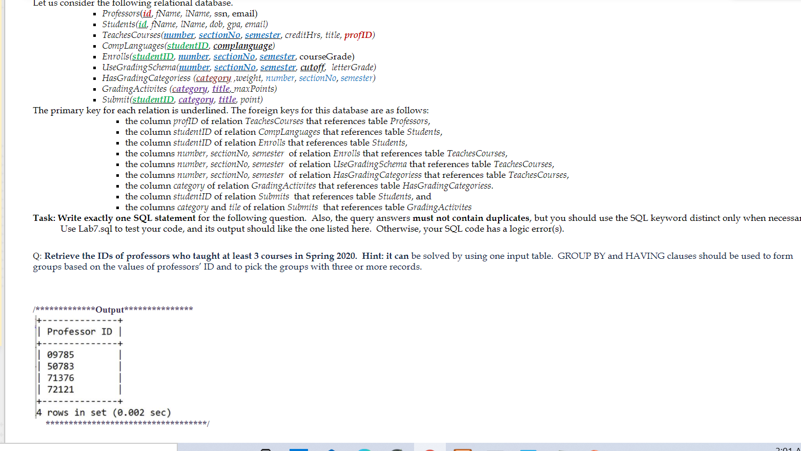 Let Us Consider The Following Relational Database • 2314