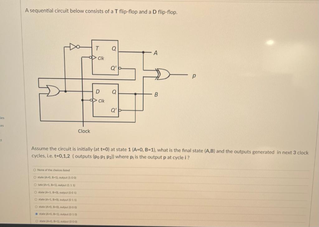 Solved A sequential circuit below consists of a T flip-flop | Chegg.com