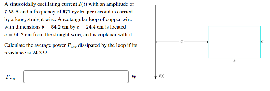Solved A sinusoidally oscillating current I(t)I(t) with | Chegg.com