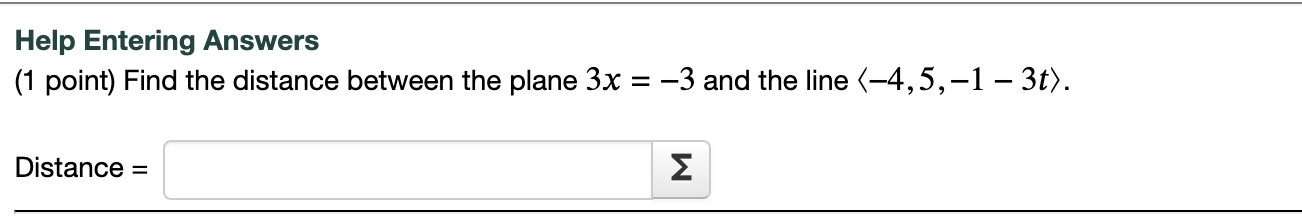 Solved Help Entering Answers (1 point) Find the distance | Chegg.com