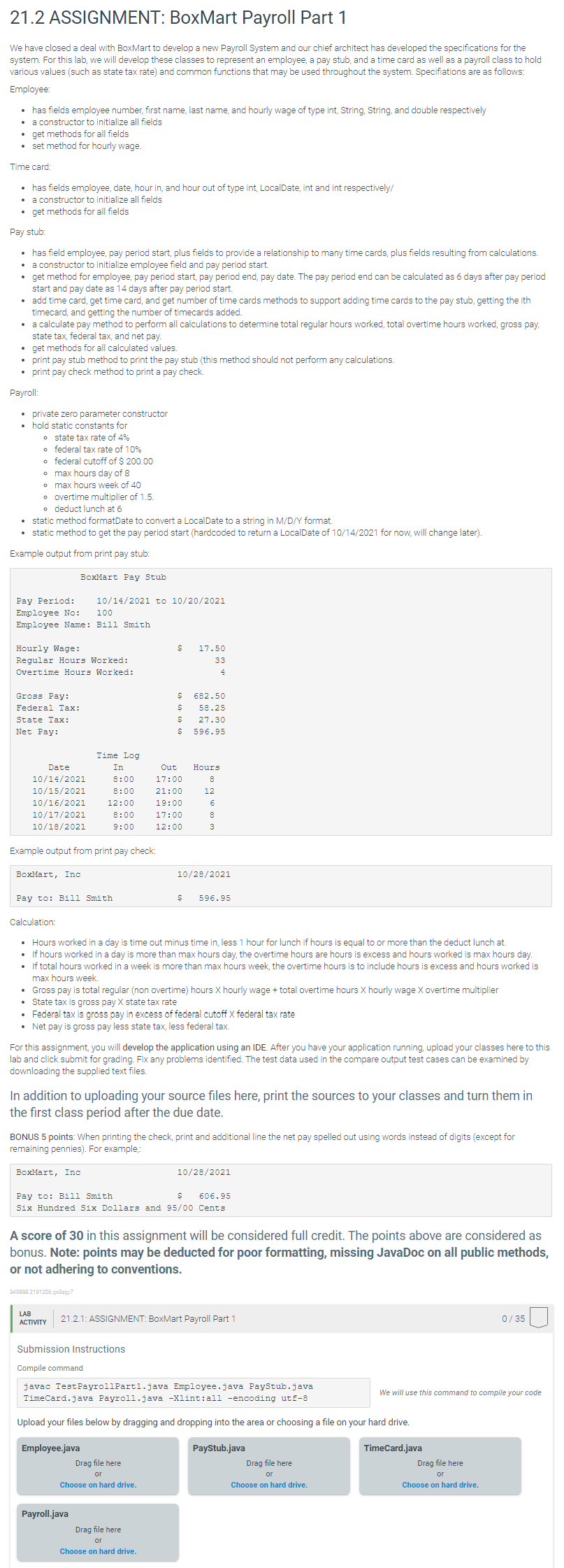 Solved 21.2 ASSIGNMENT: BoxMart Payroll Part 1 We have | Chegg.com