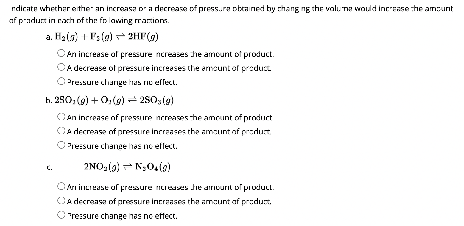 Solved icate whether either an increase or a decrease of | Chegg.com