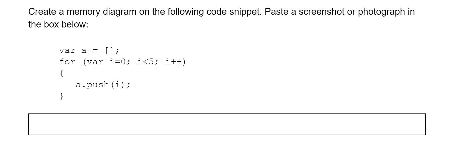 Solved Create a memory diagram on the following code | Chegg.com
