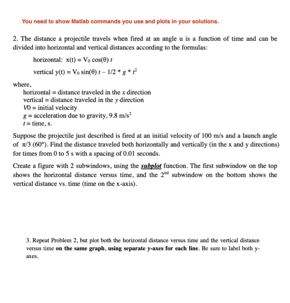 Solved You Need To Show Matlab Commands You Use And Plots In 1650