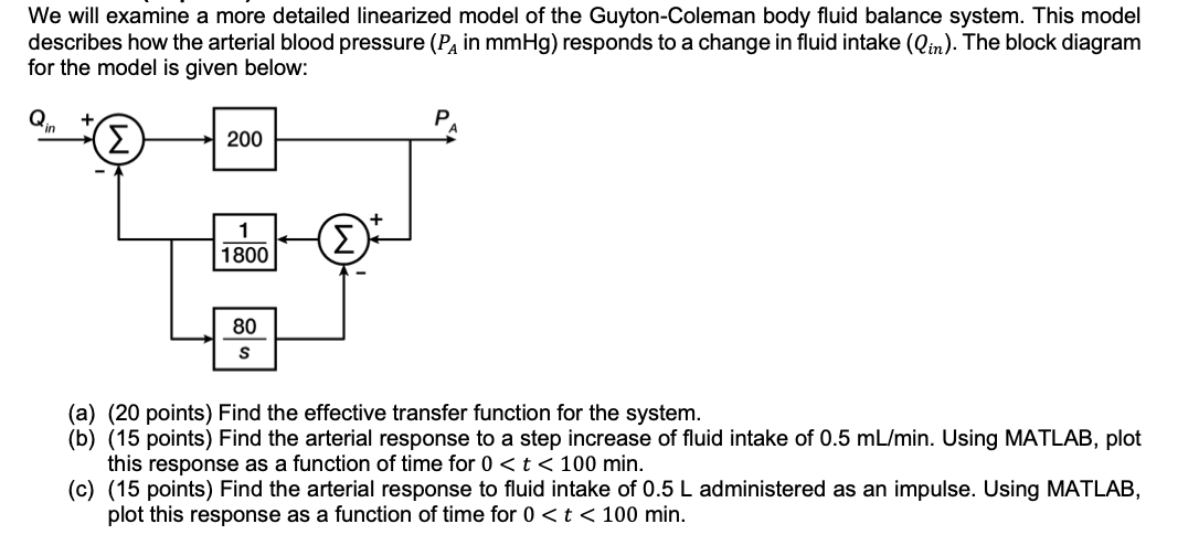 Solved We will examine a more detailed linearized model of | Chegg.com