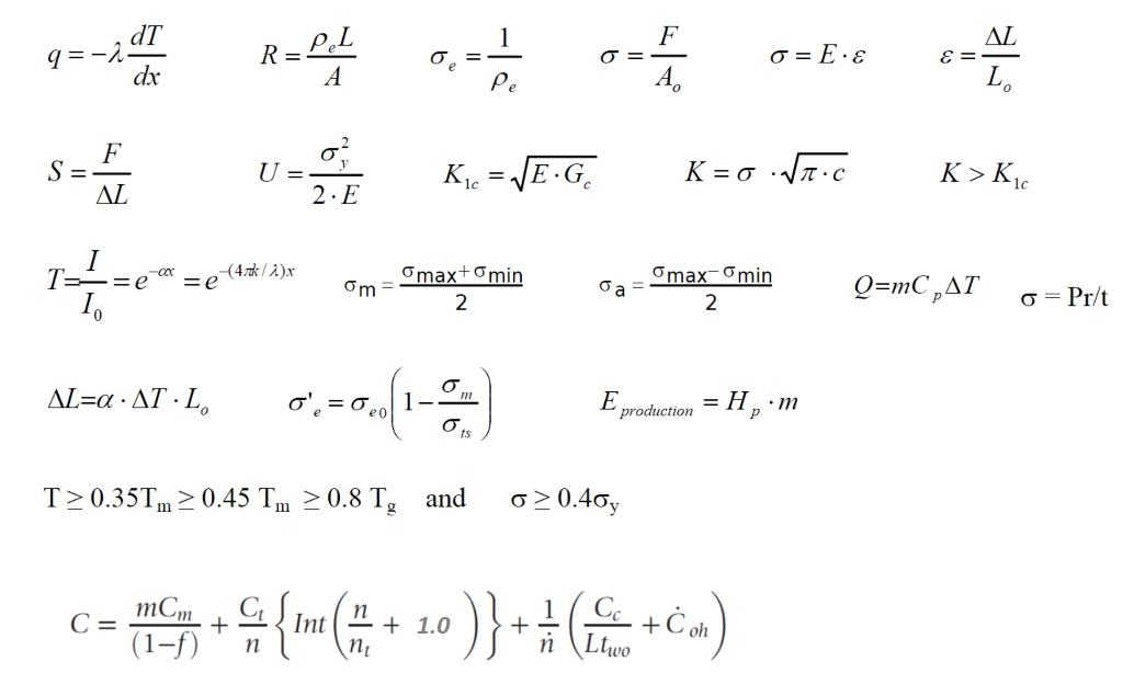 Solved Can someone please tell me what each equation is used | Chegg.com