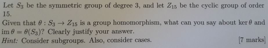 Solved Let S3 be the symmetric group of degree 3, and let | Chegg.com