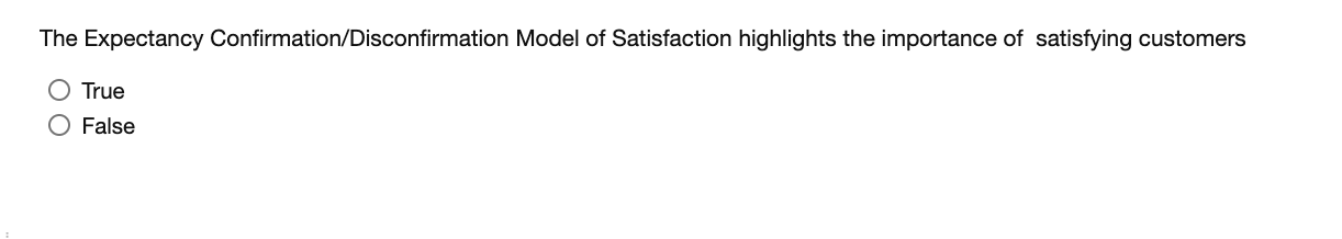 Solved The Expectancy Confirmation/Disconfirmation Model of | Chegg.com
