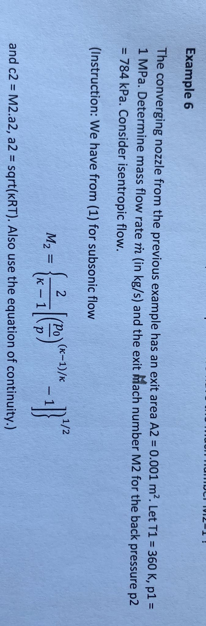 Solved The converging nozzle from the previous example has | Chegg.com